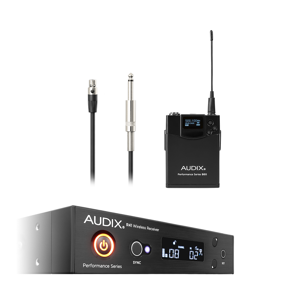 R41 RX, B60 Bodypack with Guitar Cable - AX AP41GUITARA | Audix US